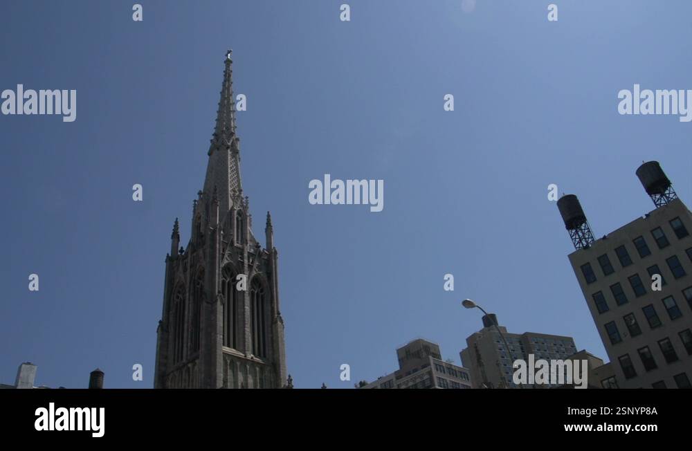 Tilt down from the Grace Church in Manhattan, New York City, USA Stock ...