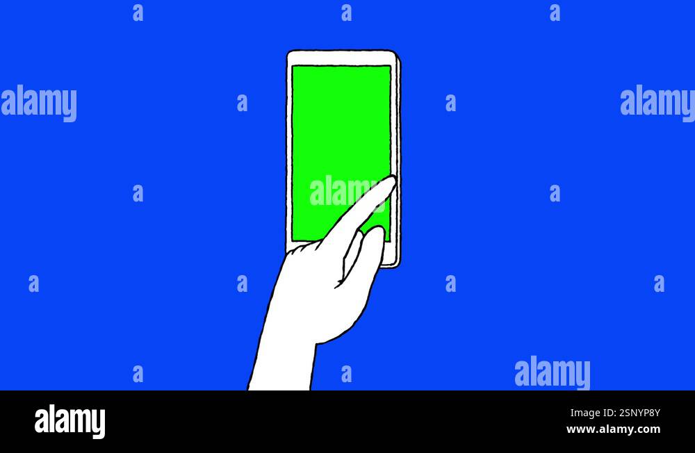 Touch screen gestures, hand drawn (green screen Stock Video Footage - Alamy