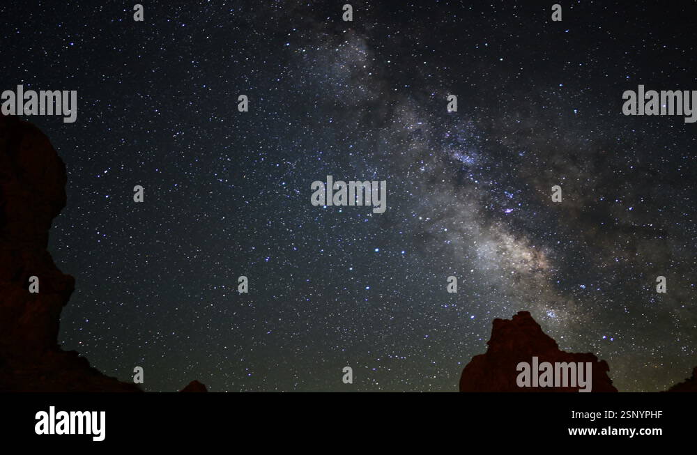 4K Milky Way Galaxy 22 Zoom In Timelapse Trona Pinnacles 2014 Stock ...