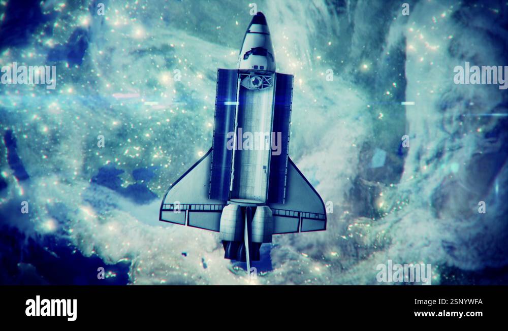 Space Shuttle in deep space Stock Video Footage - Alamy