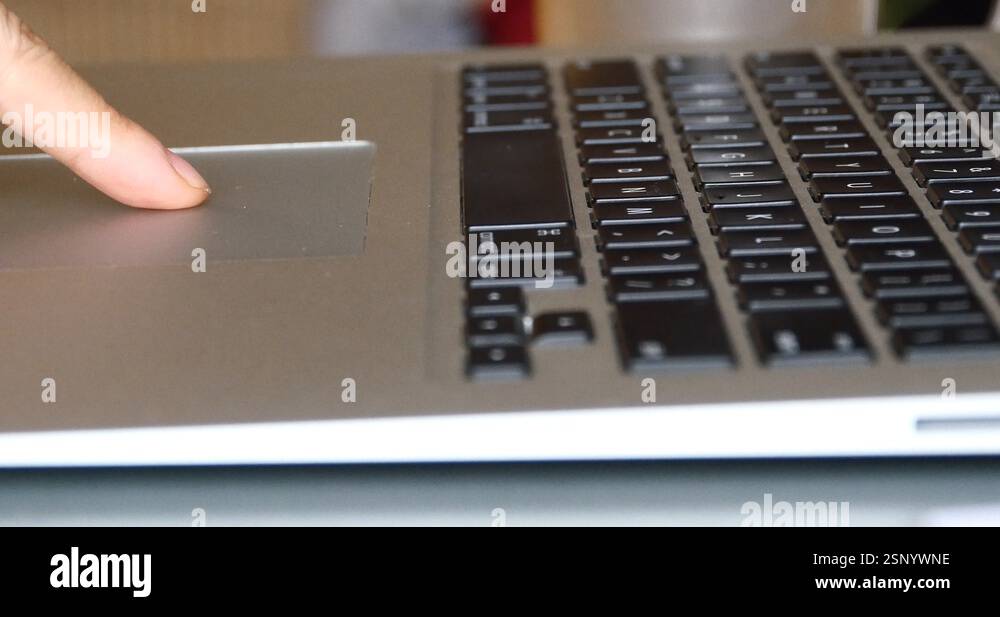 4k Finger operating touch pad,computer notebook laptop keyboard input closeup Stock Video ...