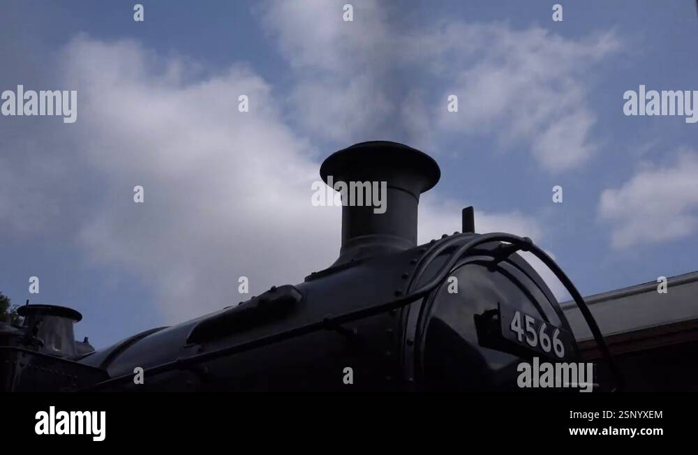 Steam Locomotive Close Up of Steam and Smoke Stack Stock Video Footage ...