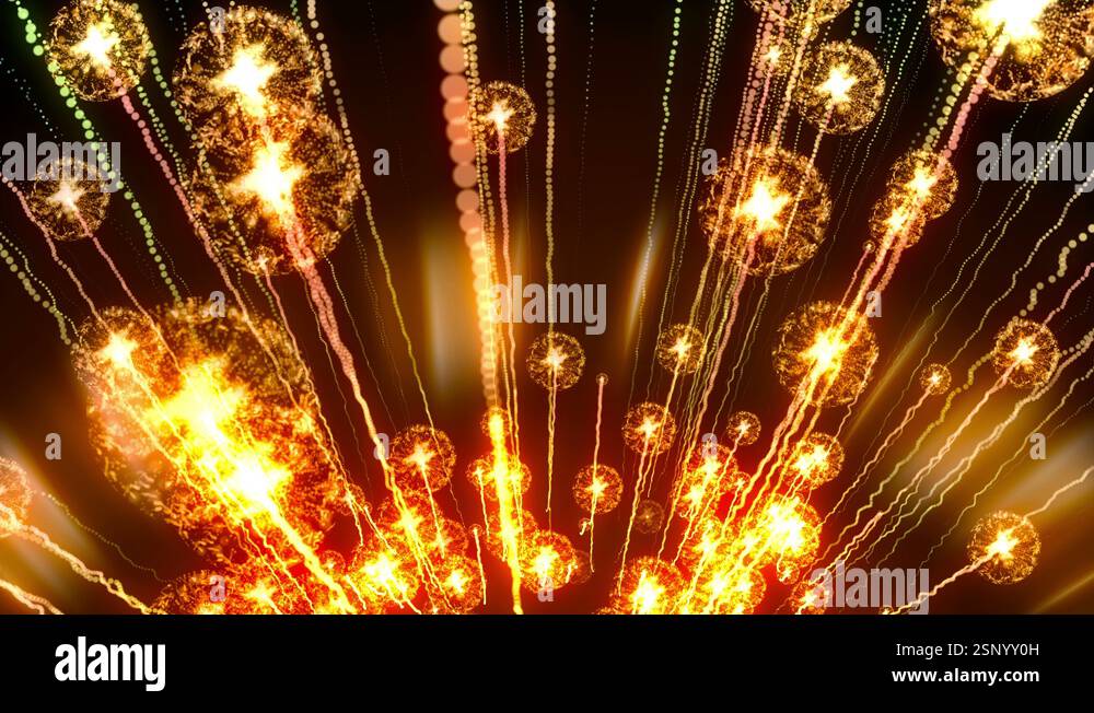 Abstract background animation shining light rays particles energy waves ...