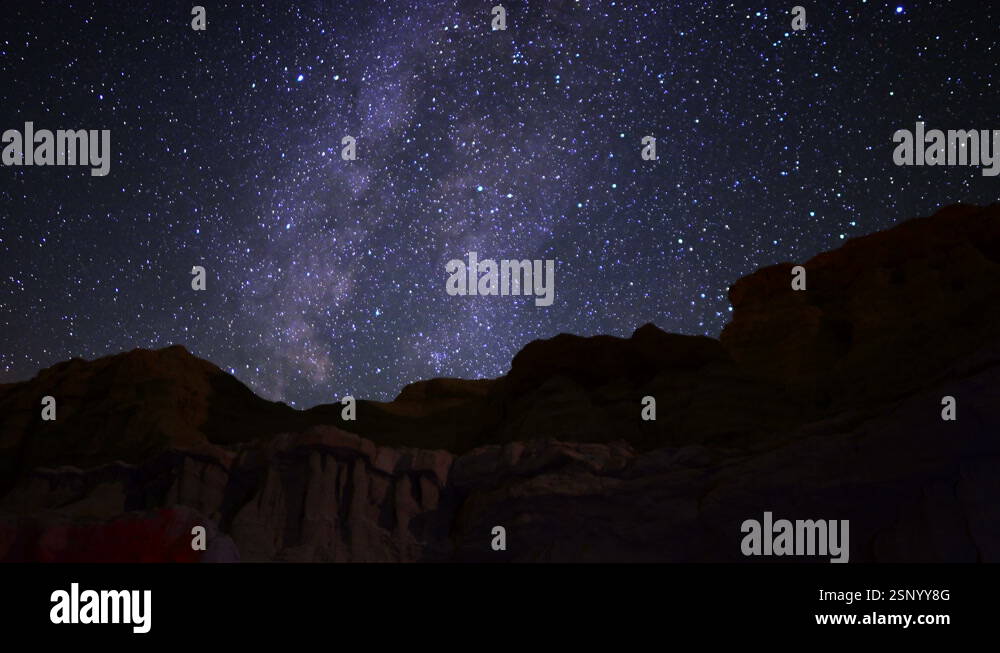 4K Milky Way Galaxy 44 Dolly R Timelapse Mojave Desert Red Rock Canyon ...