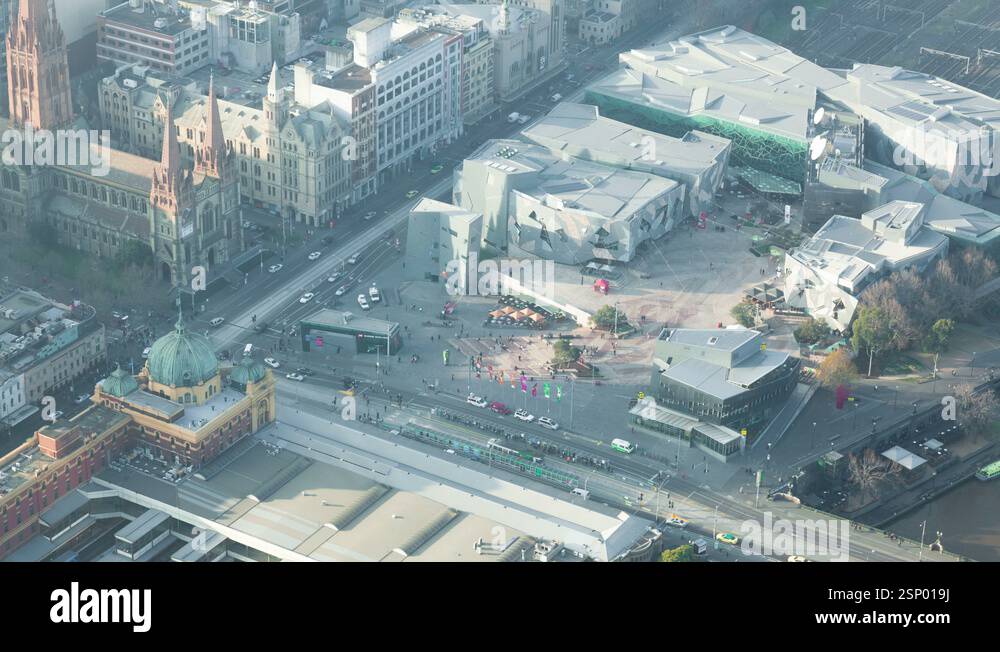 4k timelapse video of Federation Square in Melbourne Stock Video ...