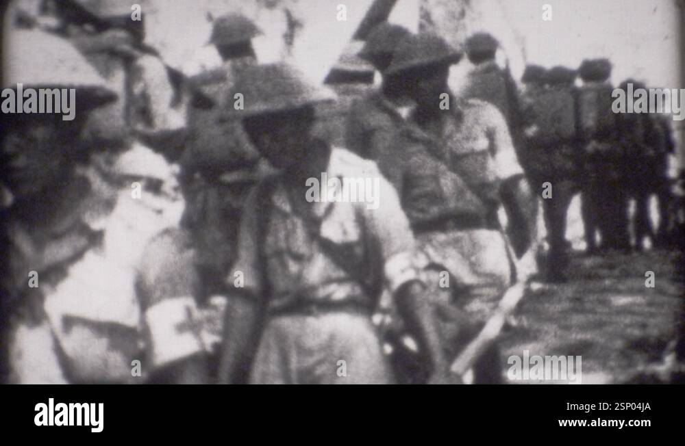 World War 2 - Marching Captured Japanese Soldiers Stock Video Footage ...