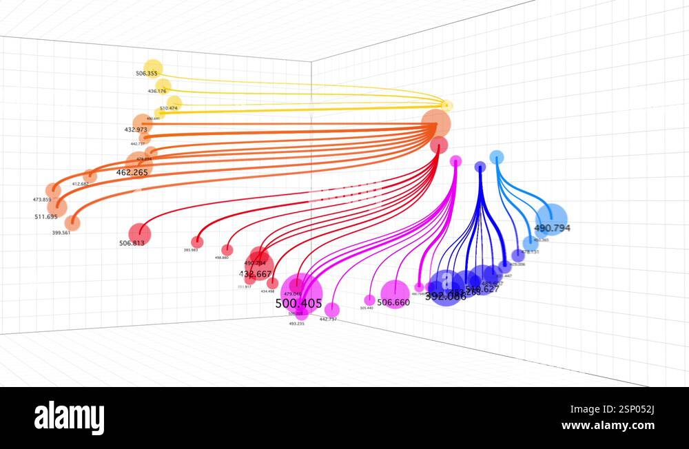 Abstract infographic chart. 3D graph of lines, dots. Loop from 7 ...