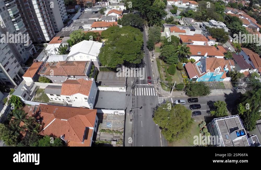 Aerial view of a rich area in Sao Paulo, Brazil Stock Video Footage - Alamy