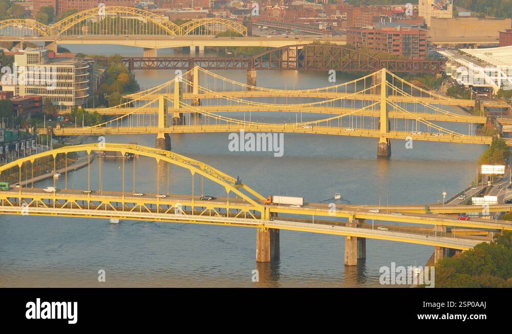 Pittsburgh Allegheny River Bridges 8 Stock Video Footage - Alamy