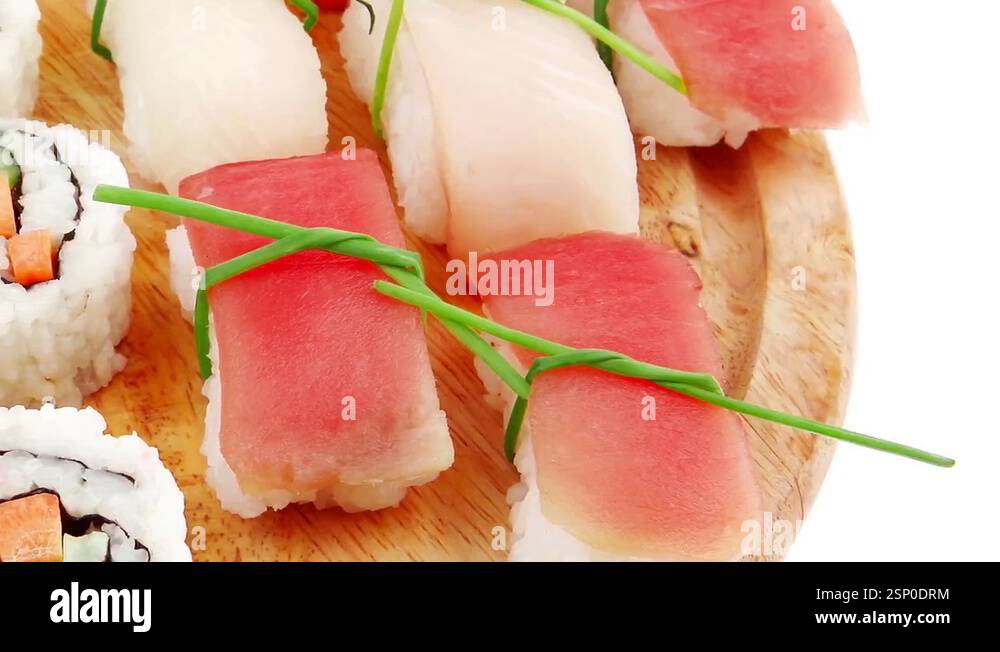 Japanese traditional Cuisine - Maki Roll and Nigiri Stock Video Footage ...