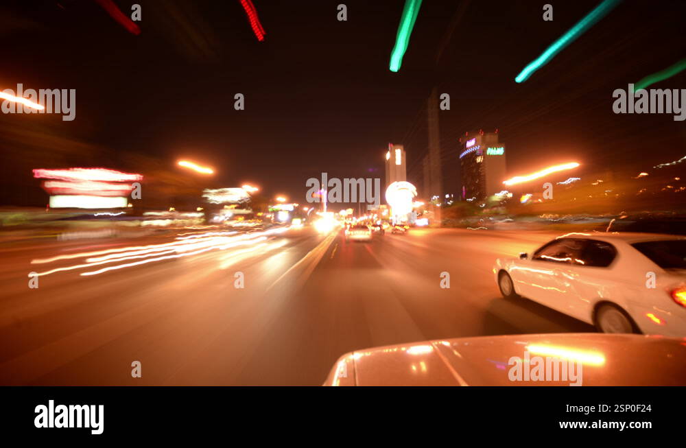 Las Vegas Strip Driving Time Lapse POV Vehicle Hyperlapse Shot in ...