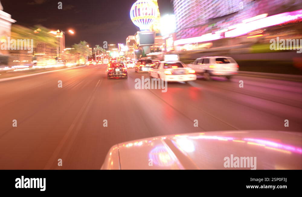 Las Vegas Strip Driving Time Lapse POV Vehicle Hyperlapse Shot in ...
