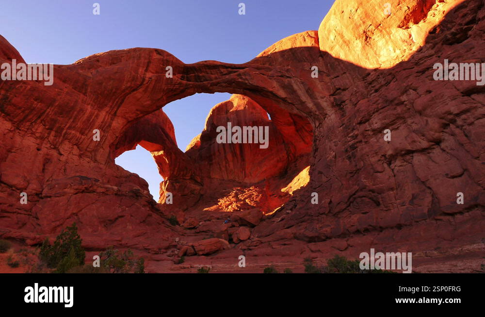 Arches National Park Windows Section Sunset Double Arch Utah Southwest ...