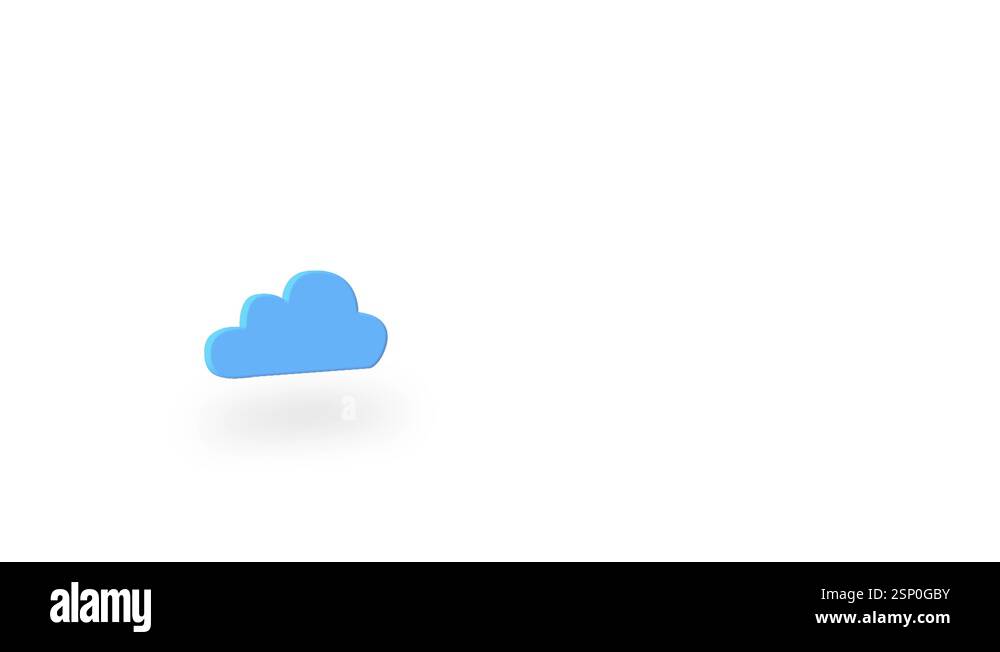 Blue cloud computing graphic on white Stock Video Footage - Alamy