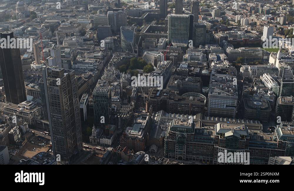 london city aerial helicopter flight urban skyline Stock Video Footage ...