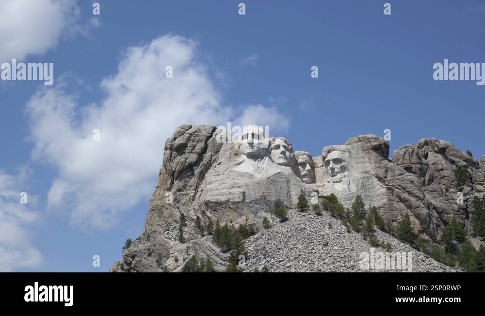 Time lapse medium close up Mt. Rushmore Presidents Stock Video Footage ...