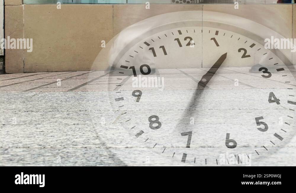 Ticking clock over busy street Stock Video Footage - Alamy