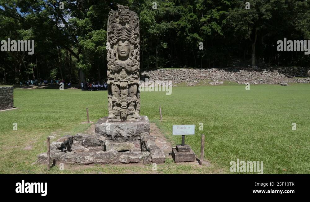 Statue Mayan ruins, Copan Honduras Stock Video Footage - Alamy