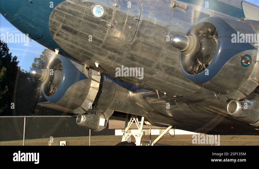 Douglas DC-3 Engine Check Pan Up Stock Video Footage - Alamy