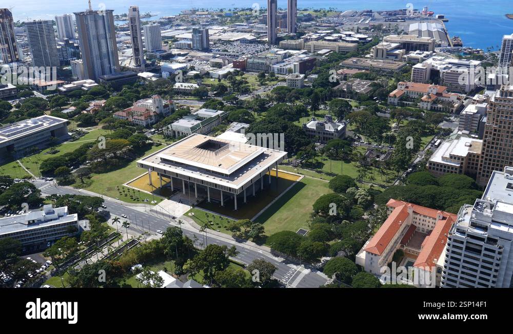 state capitol, downtown, honolulu, oahu, hawaii Stock Video Footage - Alamy