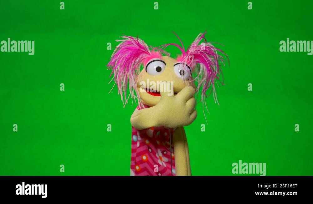 funny kids puppet green screen Stock Video Footage - Alamy