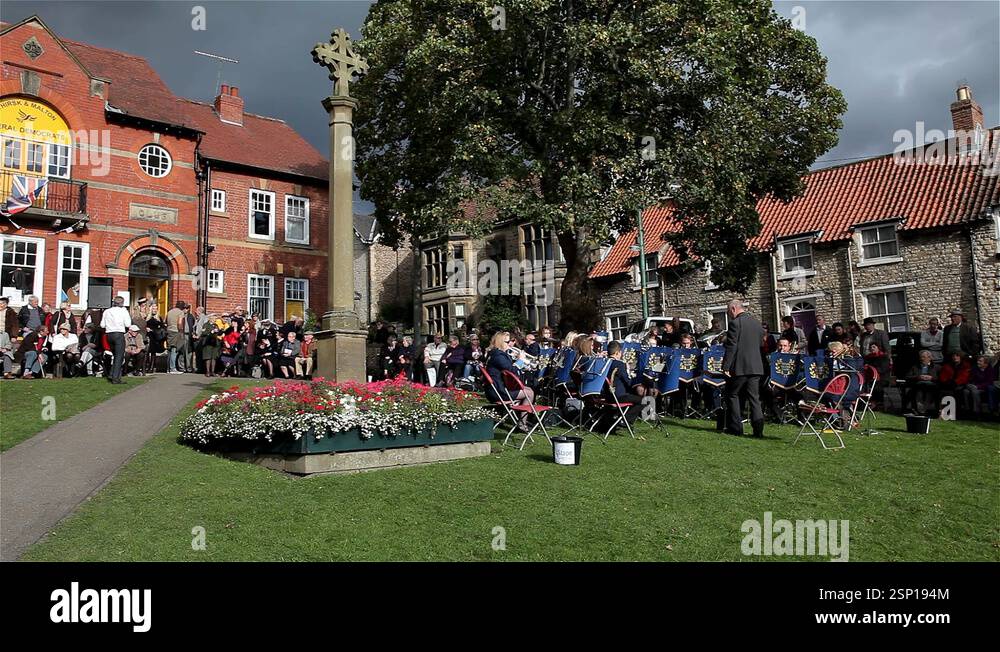 STAPE SILVER BAND PLAY ON GREEN, PICKERING, NORTH YORKSHIRE Stock Video ...
