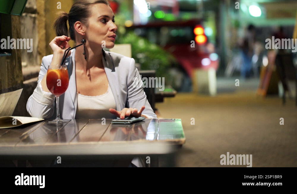 Young, impatient woman waiting for someone in cafe HD Stock Video ...