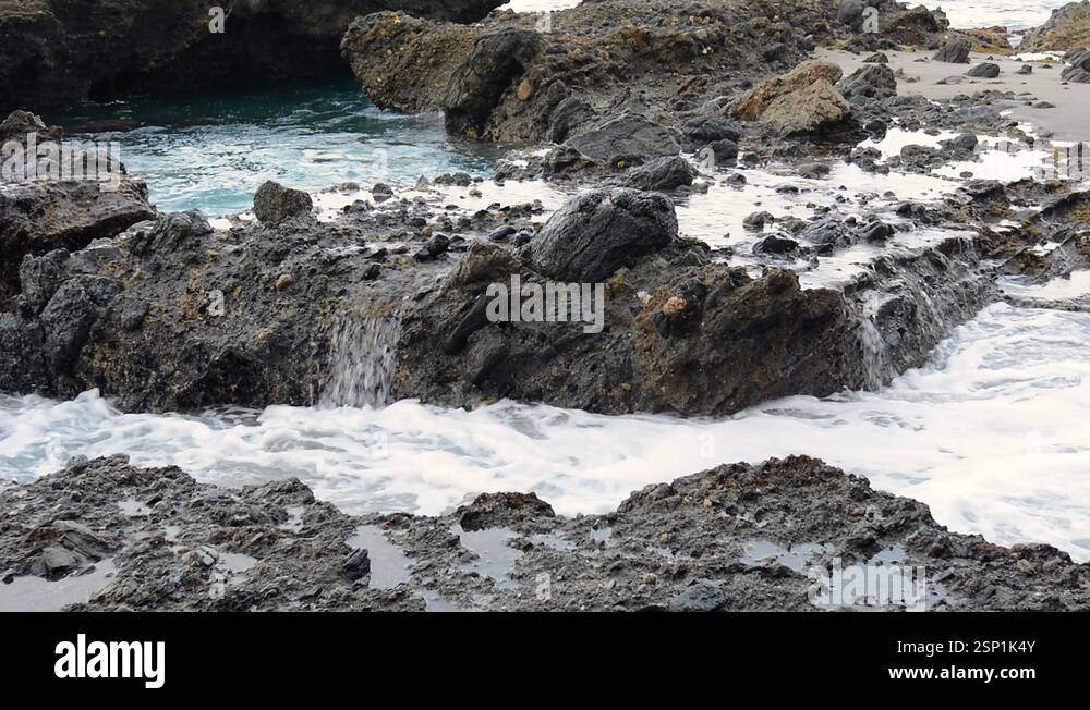 Ocean water moving through reef crevice Stock Video Footage - Alamy