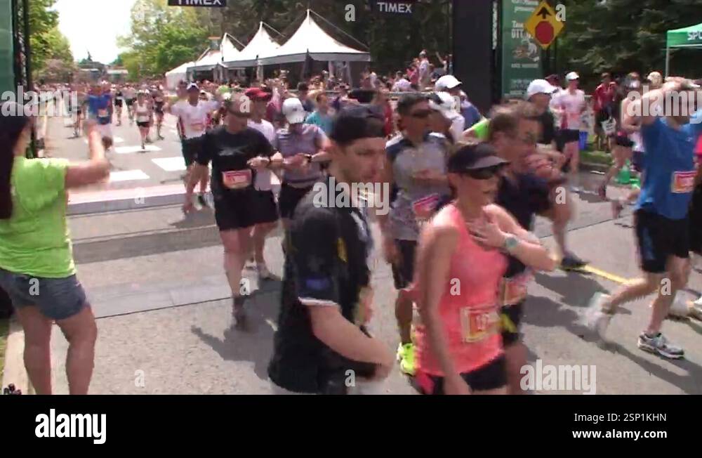 The Tamarack Ottawa Race Weekend marathon race. This is the finish line ...