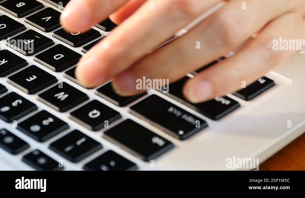 4k Typing On A Laptop Keyboard,computer Literate Operator Stock Video ...