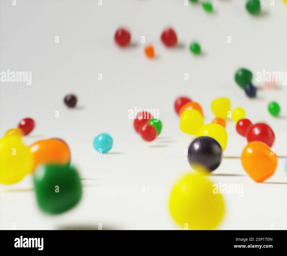 Slow Motion Close Up Shot Of Rolling Jellybeans Cedar Hills Utah United Stock Video Footage