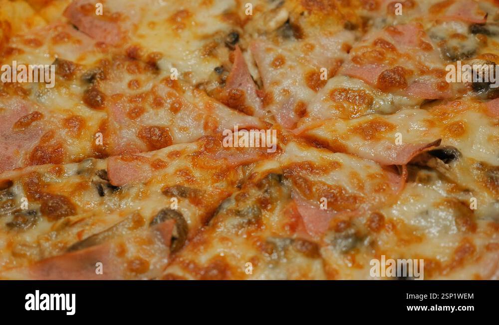 Italian pizza slow panning over 4K 2160p UHD footage - Tasty rich in ...