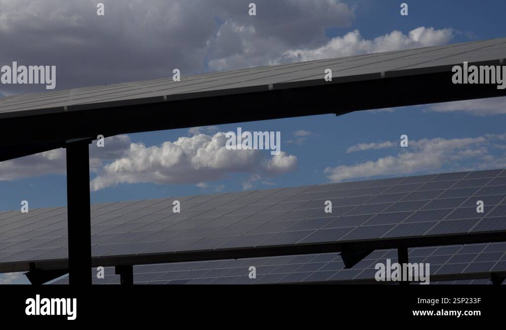 4K Clouds Sweep Across Solar Panels Time Lapse Stock Video Footage - Alamy