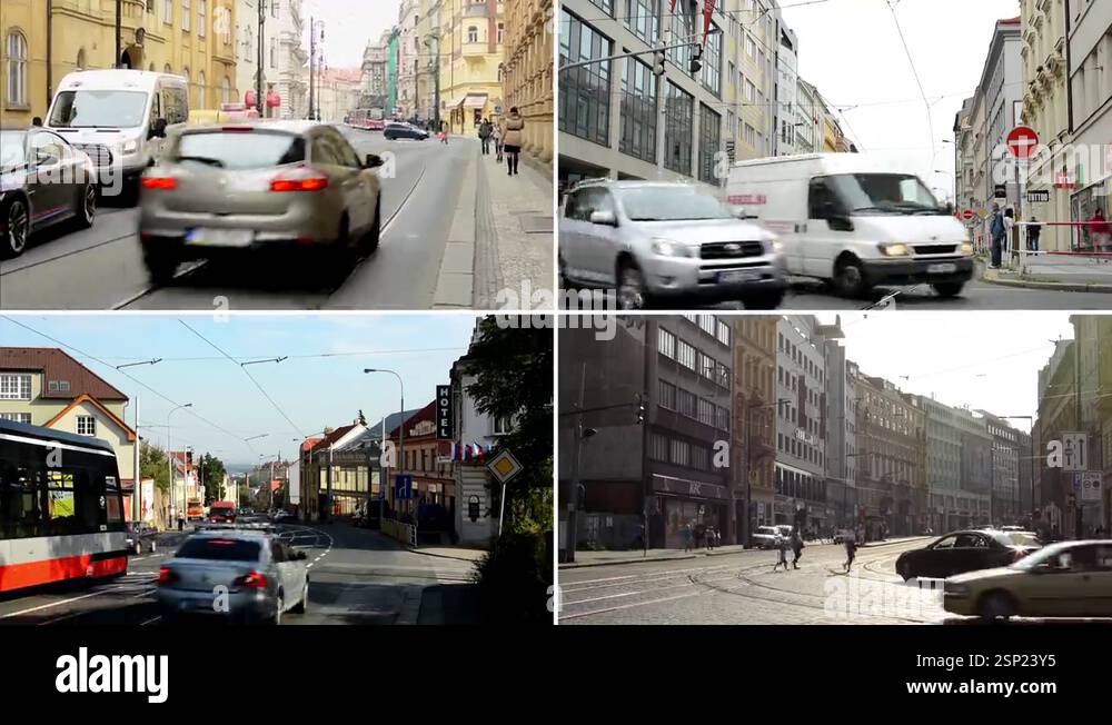 4K compilation (montage) - urban streets with people, cars - modern ...