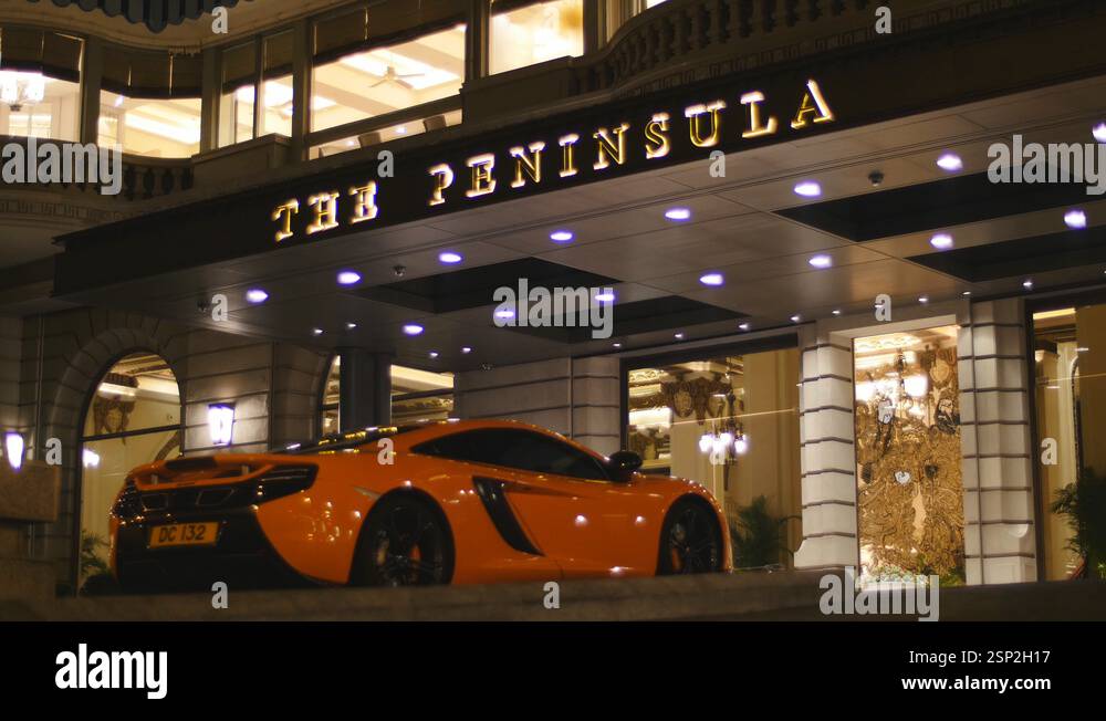 Lamborghini outside The Peninsula in Hong Kong 4K Stock Video Footage ...