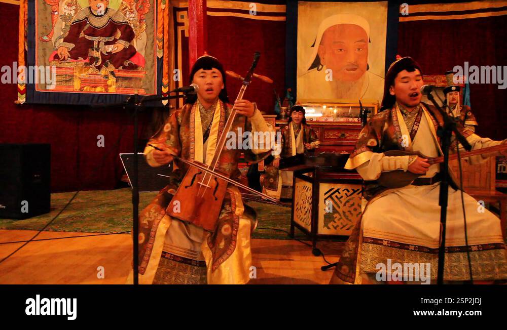 Traditional Mongolian throat singing and music playing Stock Video ...
