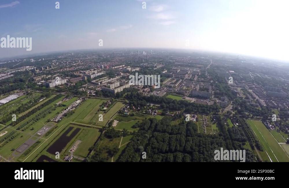 Utrecht city aerial view from the south great overview of the city 4k ...