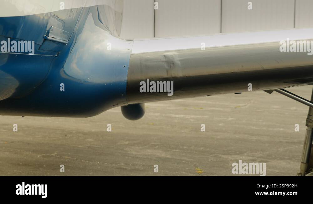 Pilot Opens Hatch, Exits Business Jet Airplane, Walks Down Steps Stock ...