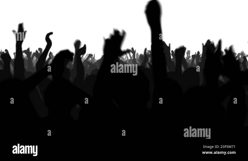 Cheering crowd. Pan. Loopable. Alpha matte. Crowd clapping and cheering ...