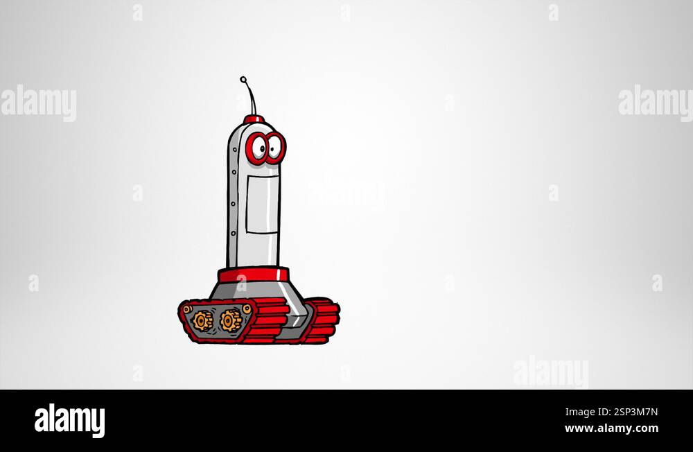 Classic animated robots walking and falling apart. 2 in 1. Loopable ...