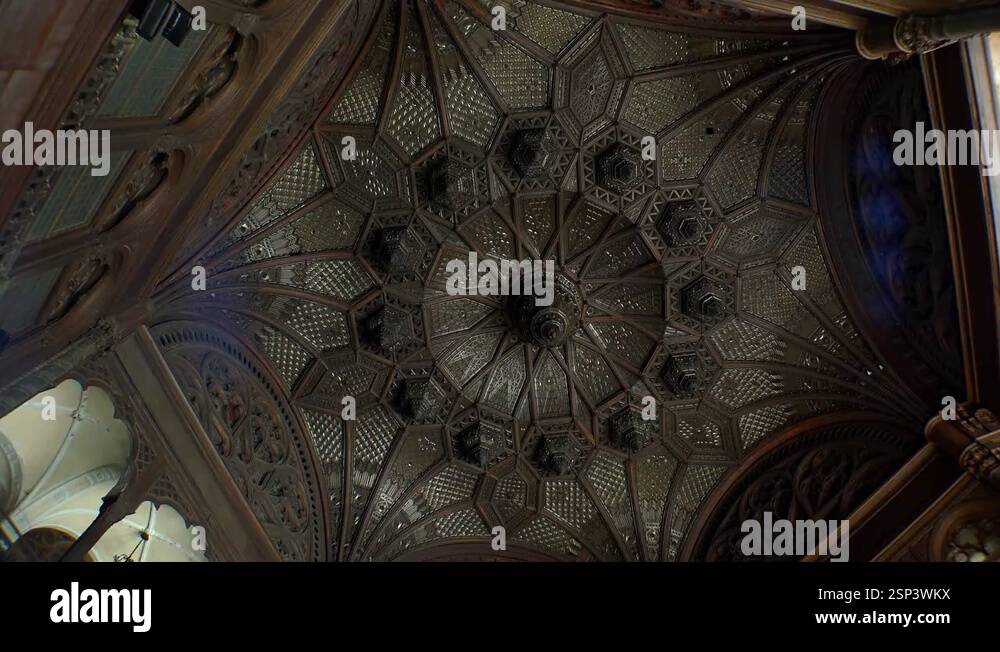 Ancient wooden arched ceiling. 4K Stock Video Footage - Alamy