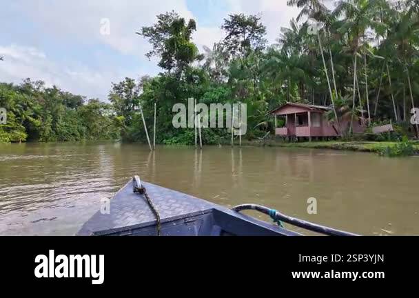 River boat tour on the Guama River at Belem do Para, a city on the ...