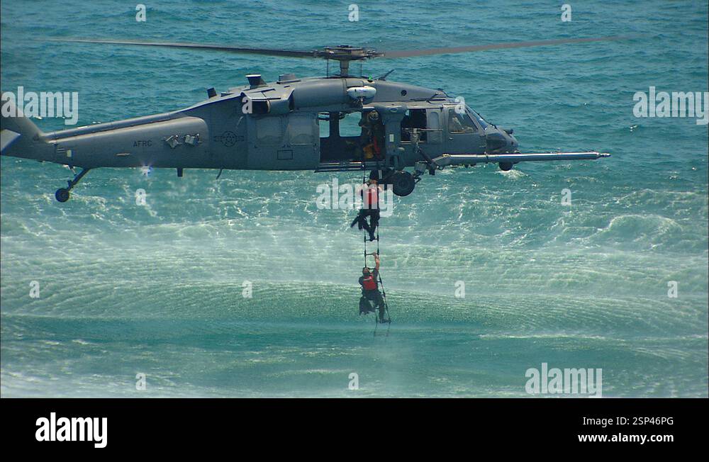 Sikorsky UH-60 Black Hawk Helicopter Seal Team Recovery 3 Stock Video ...