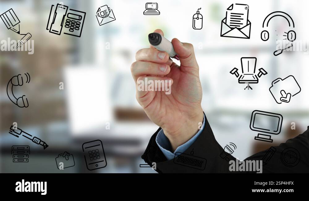 Businessman drawing cloud flow chart Stock Video Footage - Alamy