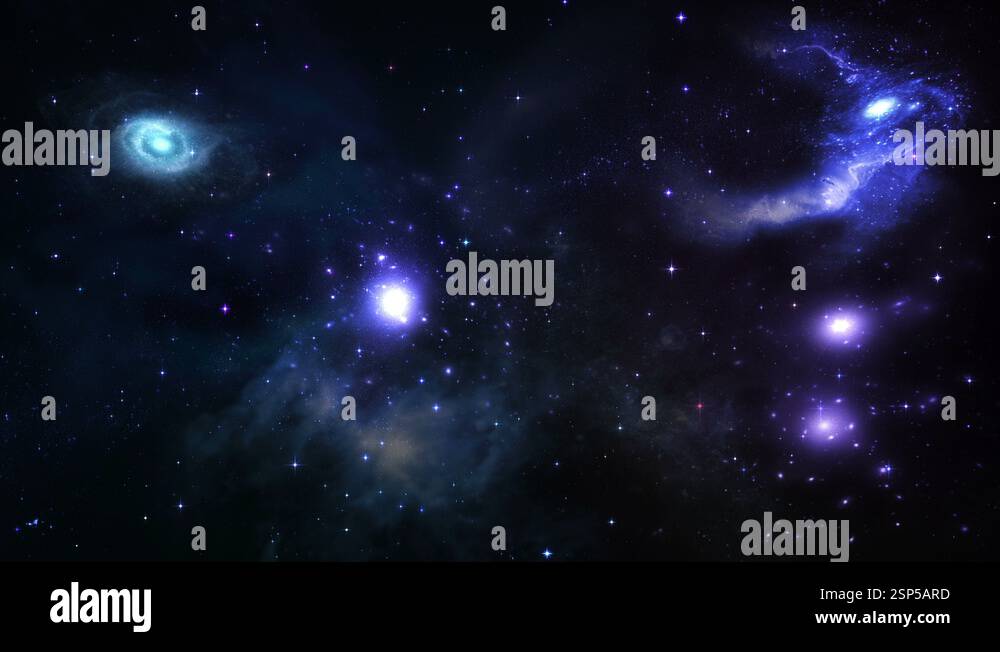 Stars and Galaxies blinking in the sky. Loopable. Colorful space ...