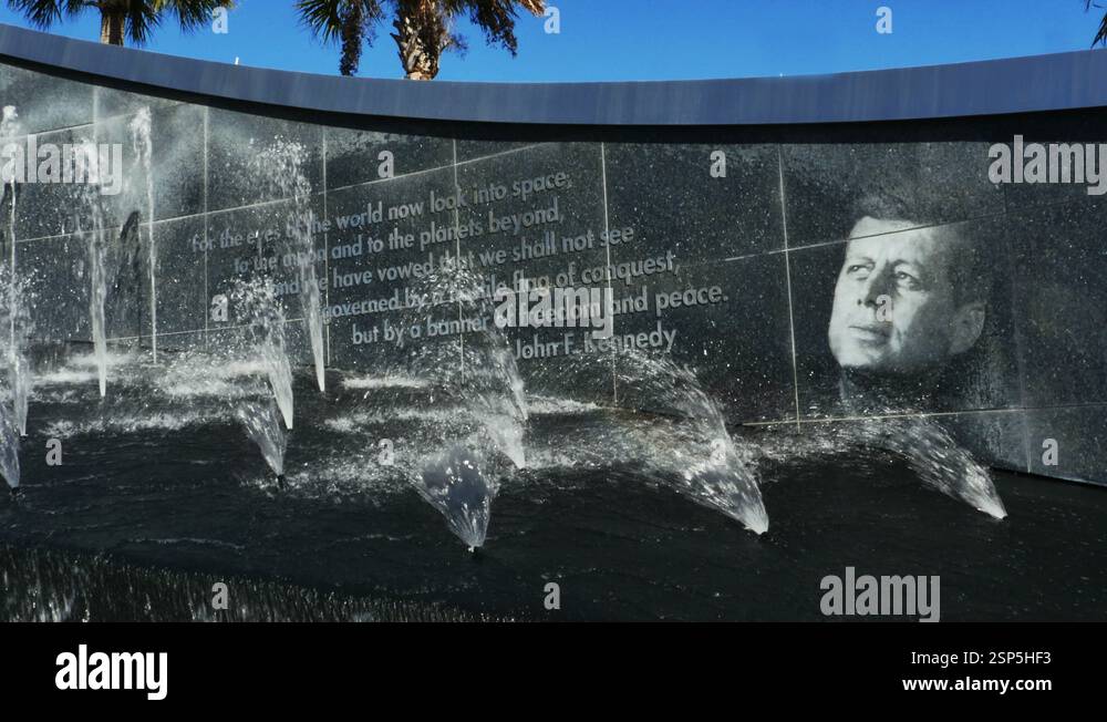 John F. Kennedy Memorial at Kennedy Space Center NASA, 4K Stock Video ...