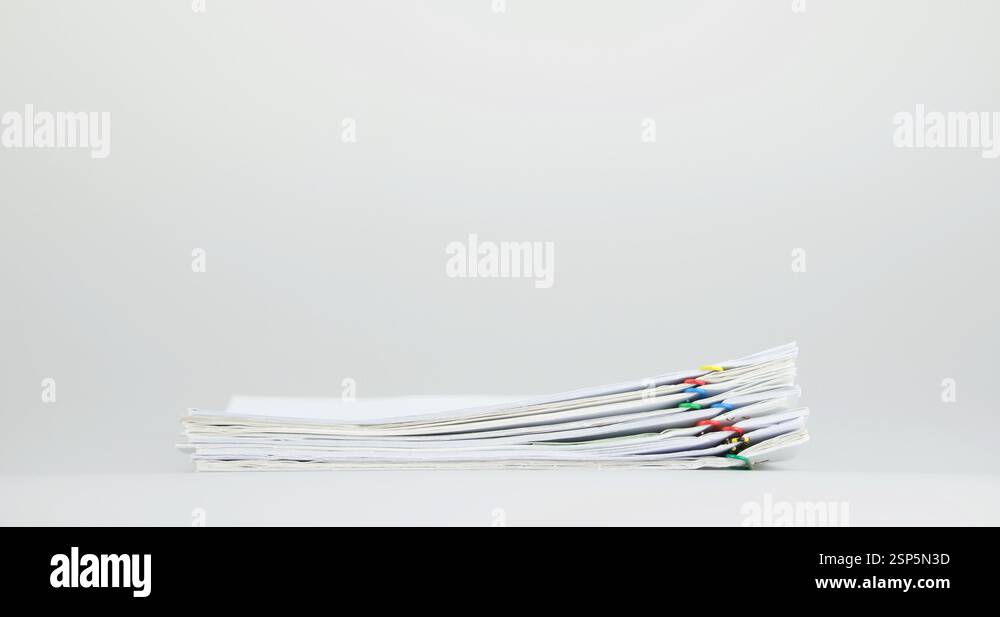 Stack paperwork overload on white Stock Videos & Footage - HD and 4K ...