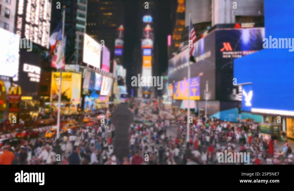 Buildings Crowd Night Times Square New York City Street People ...