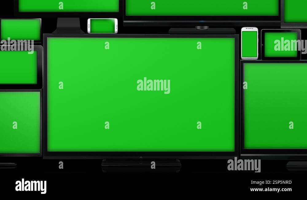 Many different types of screens with green screen Stock Video Footage ...