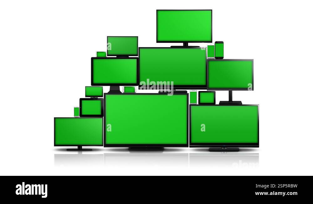 Many different types of screens with green screen Stock Video Footage ...